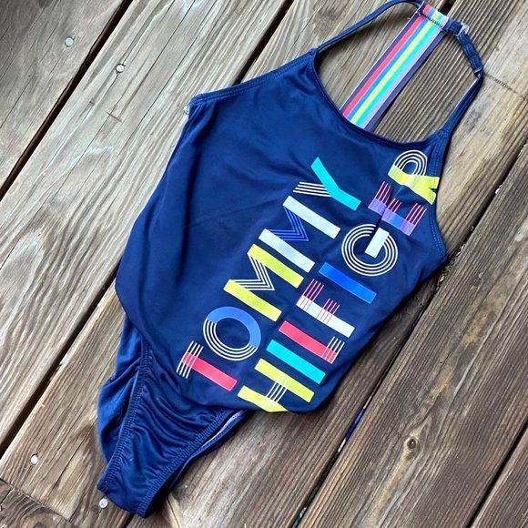 Tommy Hilfiger | Swim | Tommy Hilfiger Girls Navy Blue Multicolored ...